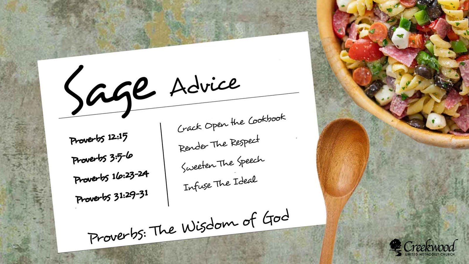 Sage Advice: Infuse the Ideal - Creekwood United Methodist Church